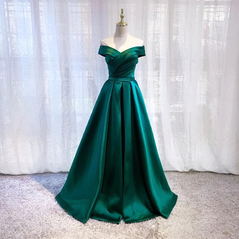 Off Shoulder Silk Formal Gown – Bold Apparel